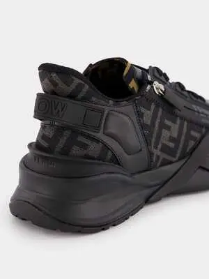 Fendi Flow Leather Low-top Sneakers - Black
