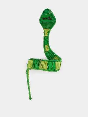 Coro Cora Snake Iraca Napkin Ring - Green