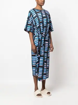 Colville Midi Dress With Abstract Pattern - Blue