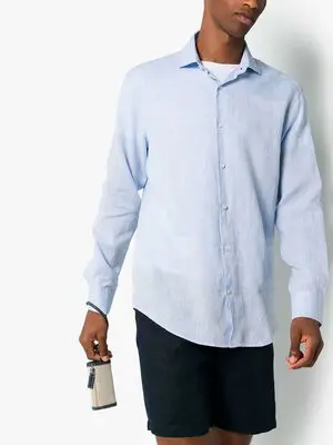 Frescobol Carioca Antonio Linen Shirt - Blue