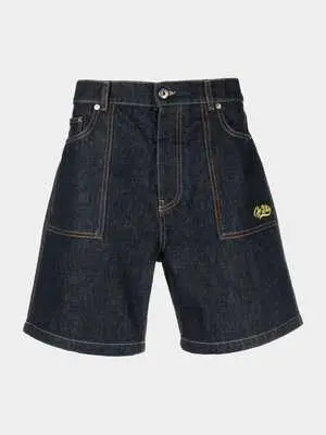 Off-White Utility Denim Shorts - Blue