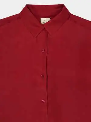 PAULA Ametista Cabernet Silk Shirt - Red