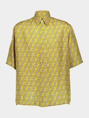 Fendi Ff Labyrinth Silk Shirt - Yellow
