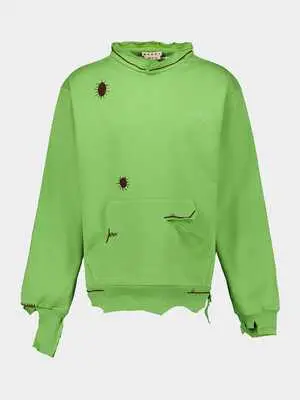 Marni Distressed Cotton Sweatshirt - Green