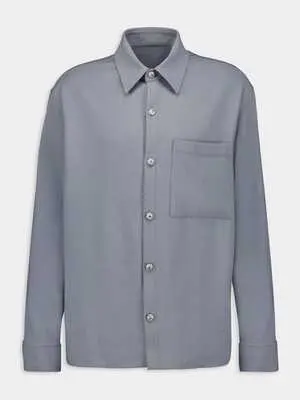 Balmain Shirt With Embossed Silver Buttons - Grey