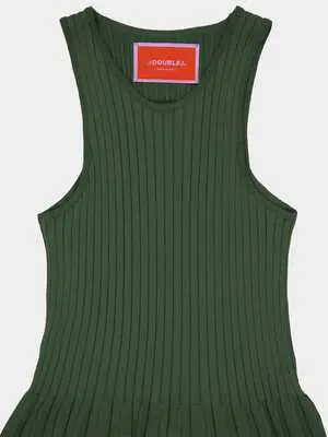 La DoubleJ Knit Plissé Racer-back Dress