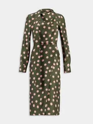 Fendi Printed Silk Dress - Green