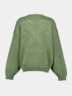 Off-White Embroidered-logo Knitted Jumper