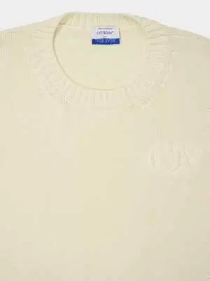 Off-White Diagonal Stripe Jumper - Cream