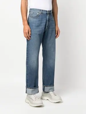 Alexander McQueen Turn-up Straight Jeans - Blue