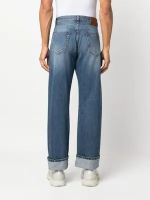 Alexander McQueen Turn-up Straight Jeans - Blue