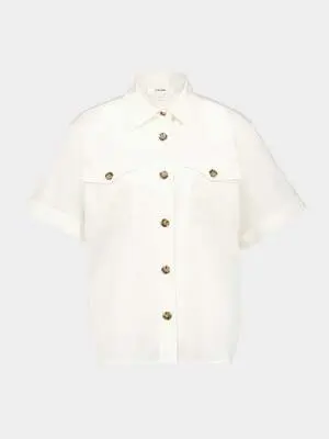 FRAME Patch Pocket Utility Shirt - White