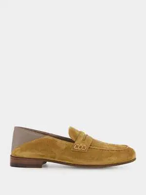 Manolo Blahnik Suede Penny Loafers - Brown