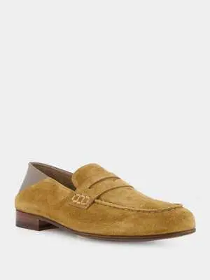 Manolo Blahnik Suede Penny Loafers - Brown