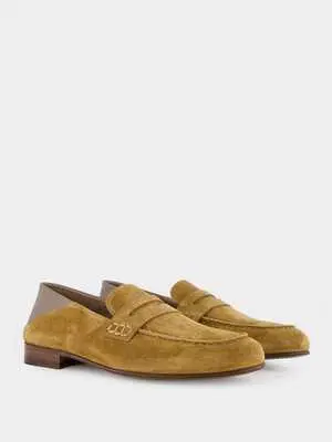 Manolo Blahnik Suede Penny Loafers - Brown
