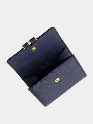 TOM FORD Denim Tara Grain Leather Card Holder - Blue
