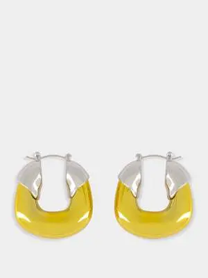 LIZZIE FORTUNATO Mixed Metal Organic Hoop Earrings Gold