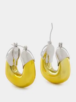 LIZZIE FORTUNATO Mixed Metal Organic Hoop Earrings - Gold
