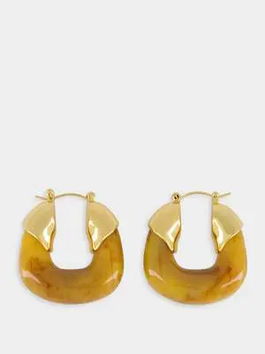 LIZZIE FORTUNATO Mini Organic Hoop Earrings - Brown