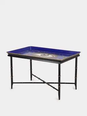 LES-OTTOMANS Handpainted Eye Iron Coffee Table