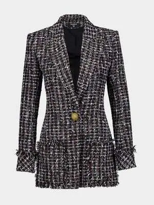 Balmain Single-breasted Tweed Jacket - Multicolour