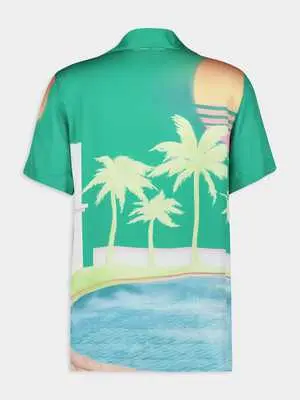 Balmain Short-sleeved Palm Tree Print Shirt - Multicolour