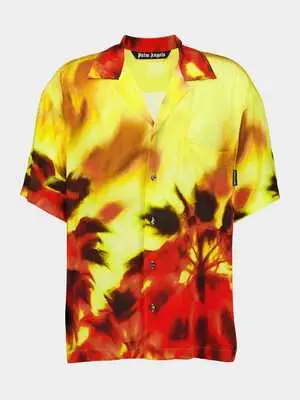 Palm Angels Palm Tree Flames Shirt - Yellow