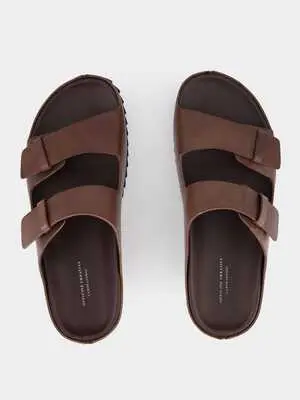 Officine Creative Agorà Leather Slides - Brown