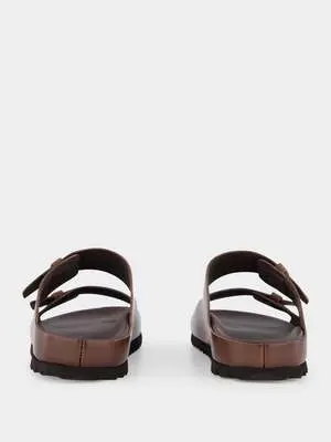 Officine Creative Agorà Leather Slides - Brown