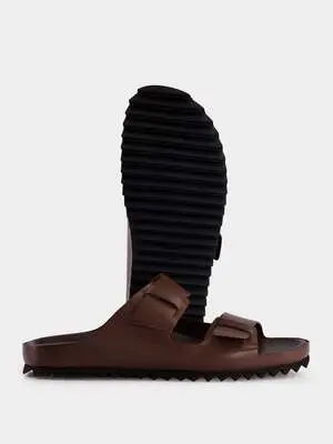 Officine Creative Agorà Leather Slides - Brown