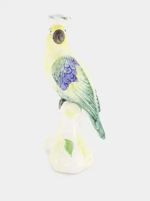 LES-OTTOMANS Parrot Ceramic Candle Holder - Multicolour