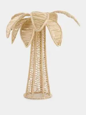 Coro Cora Palm Tree Iraca Large Candle Holder - Beige