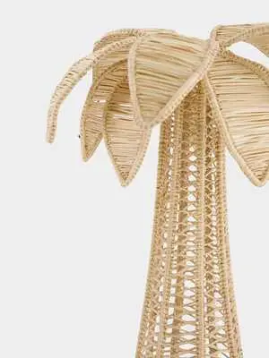 Coro Cora Palm Tree Iraca Large Candle Holder - Beige