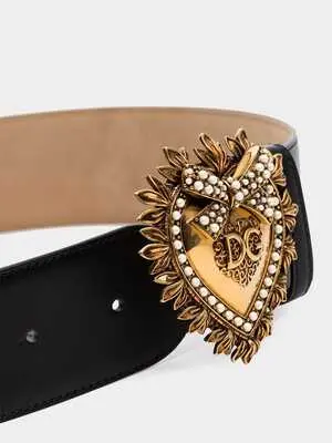 Dolce & Gabbana Devotion Leather Belt - Black