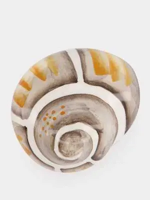 LES-OTTOMANS Ceramic Snail Decorative Figure - Multicolour