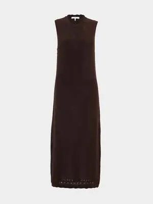 FRAME Sleeveless Knitted Maxi Dress - Brown