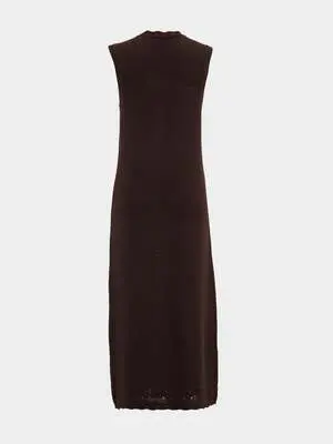FRAME Sleeveless Knitted Maxi Dress - Brown