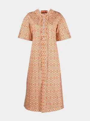 Colville Lace-up Midi Dress - Orange
