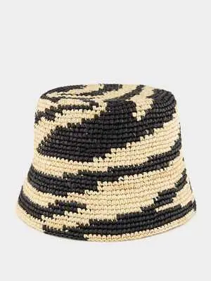 Zimmermann Zebra Raffia Bucket Hat - Multicolour