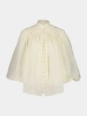 Zimmermann Embroidered Ramie Blouse
