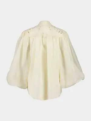 Zimmermann Embroidered Ramie Blouse