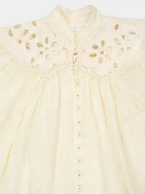 Zimmermann Embroidered Ramie Blouse