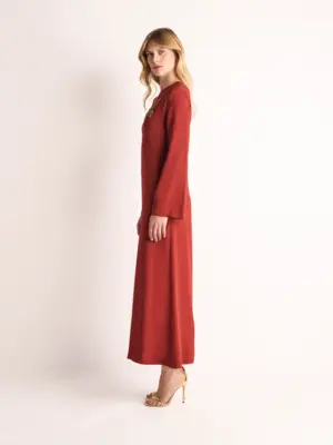 PAULA Enoki Burnt Henna Midi Dress