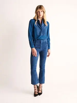 PAULA Cosmos Poseidon Shirt With Suede Bib - Blue