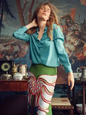 PAULA Brittany Silk Shirt - Blue