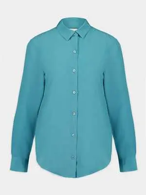 PAULA Brittany Silk Shirt - Blue
