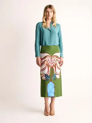 PAULA Brittany Silk Shirt - Blue