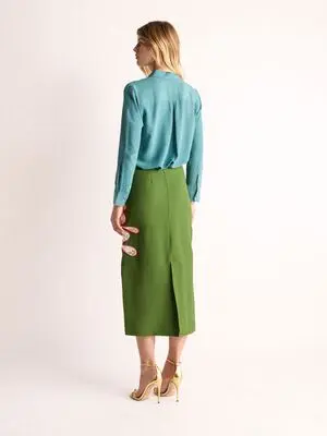 PAULA Brittany Silk Shirt - Blue