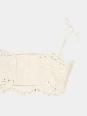 Zimmermann Rhiannon Embroidered Cropped Bodice - White