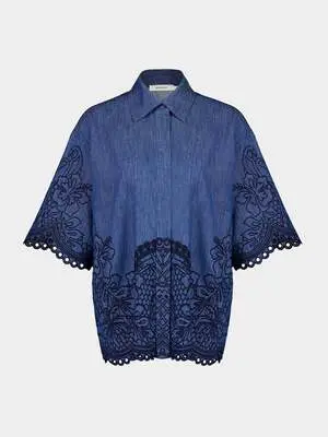 ZIMMERMANN Embroidered Denim Shirt